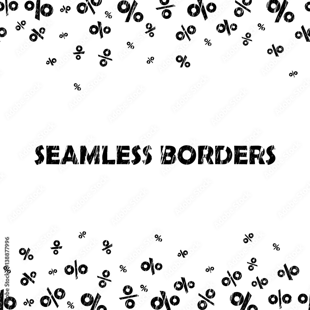 Seamless borders made of black grunge discount signs on white ...