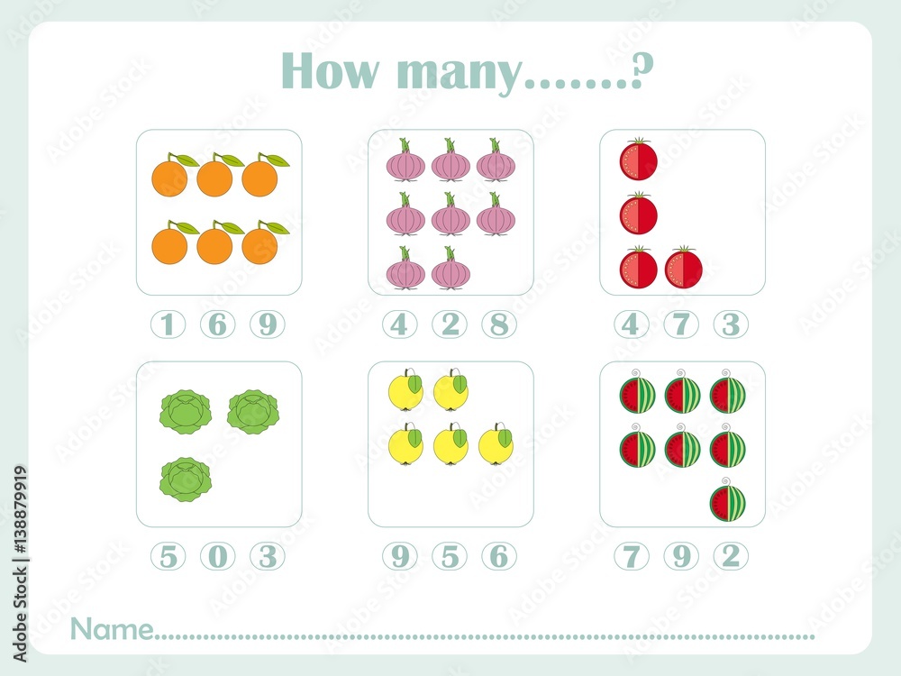 Counting educational games kids, kids activity sheet. How many task ...