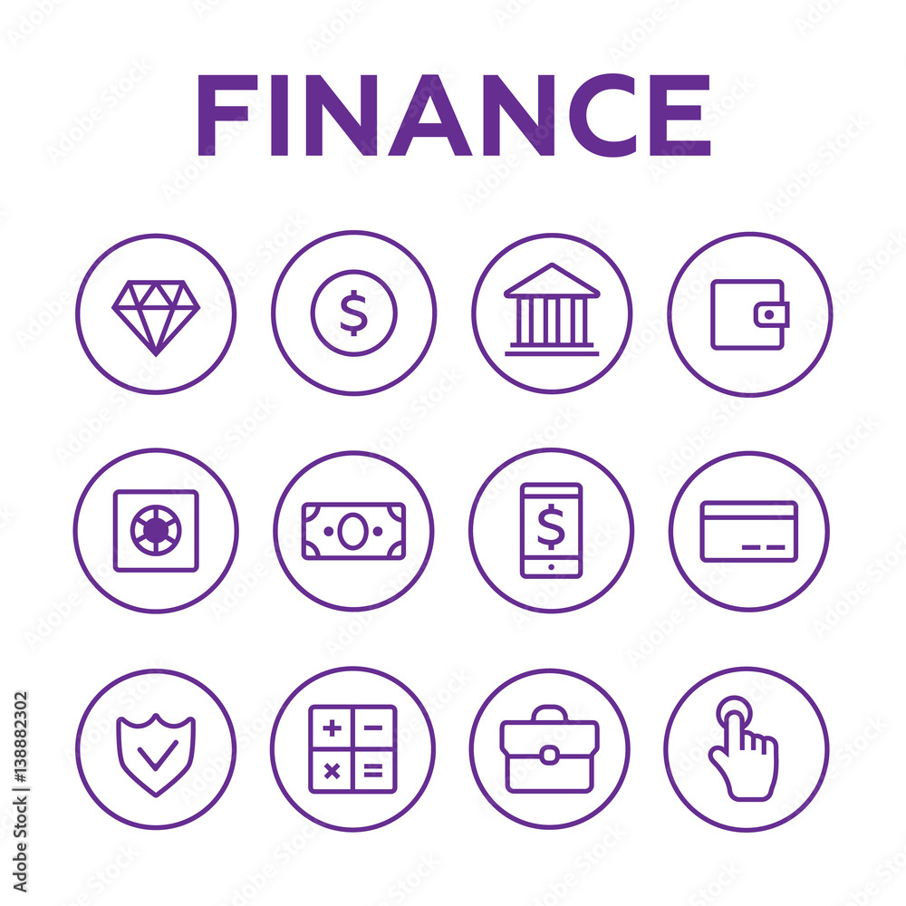 Finance icons. Finance icons vector set Stock-Vektorgrafik | Adobe Stock