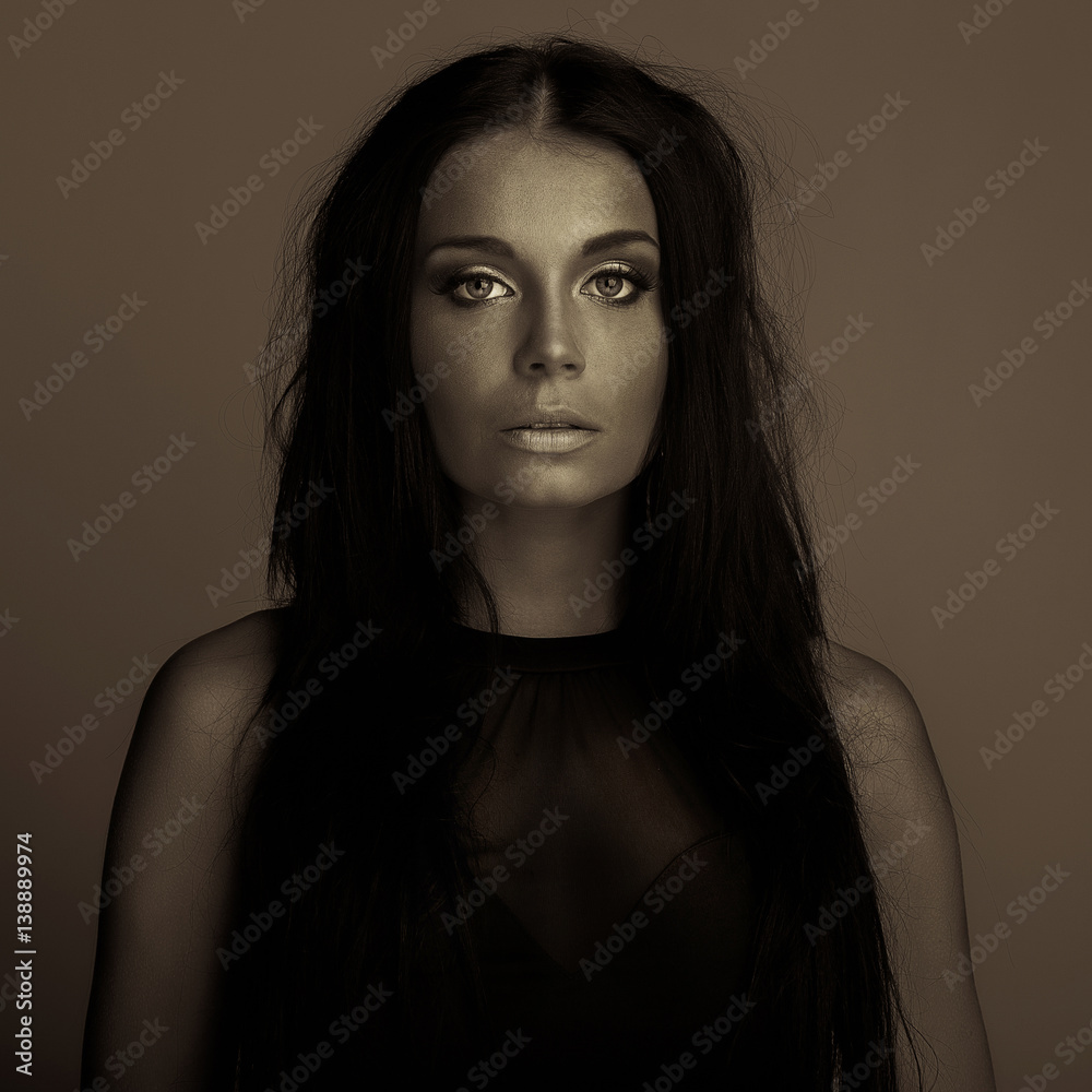 emotion expression dark girl face portrait Stock Photo | Adobe Stock