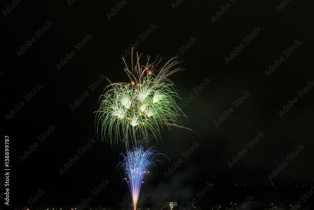 Starmine fireworks in Ishinomaki Kawabiraki Matsuri fireworks 石巻川開きまつり ...