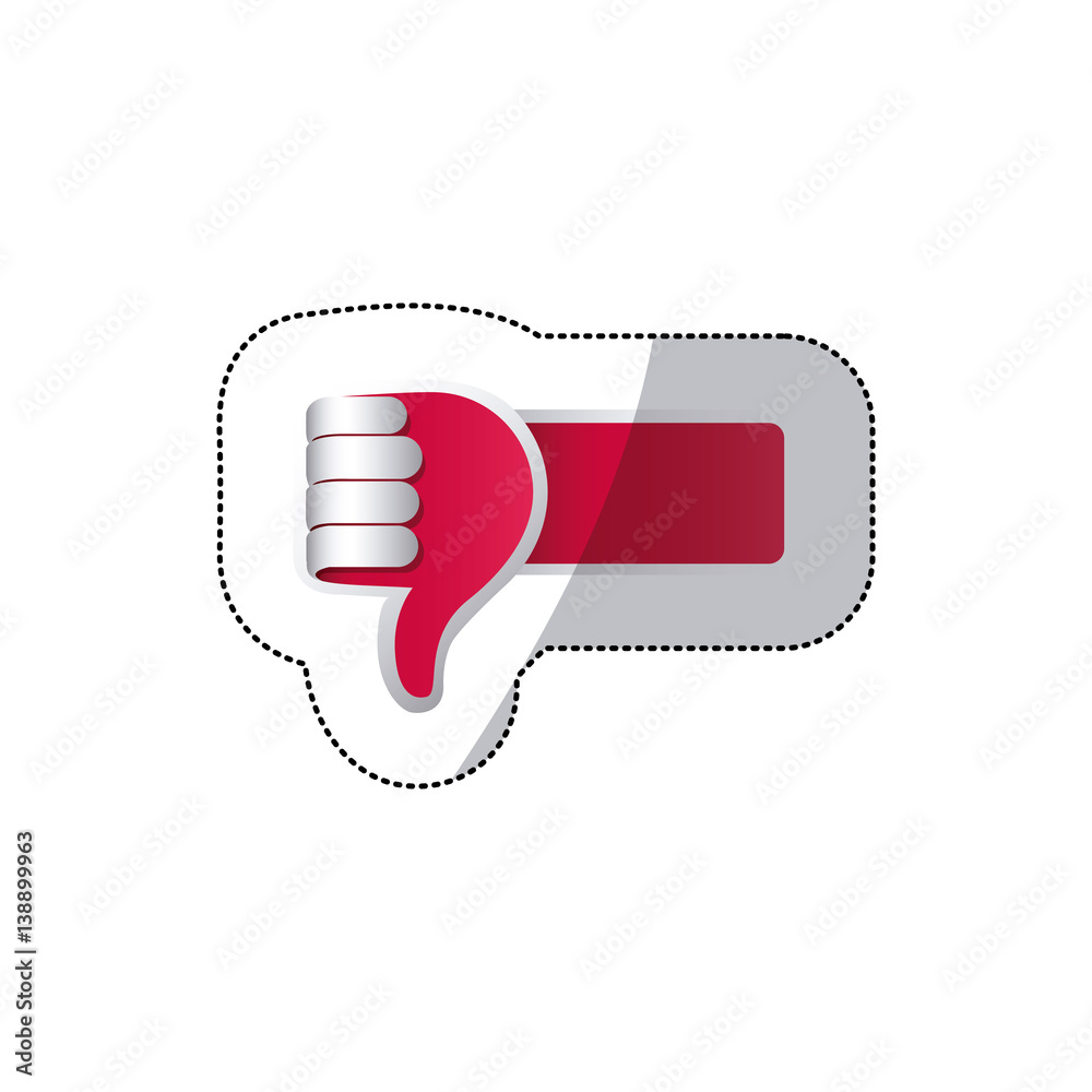 color hand making the bad sign icon, vector illustraction Stock Vector ...