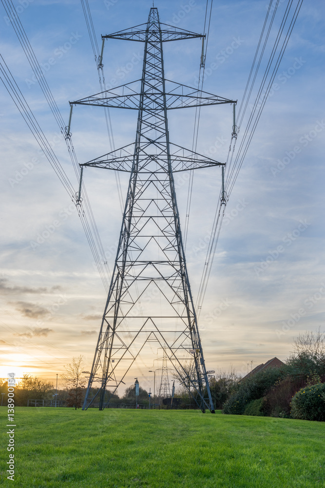 Electricity Pylon - UK standard overhead power line transmission tower ...