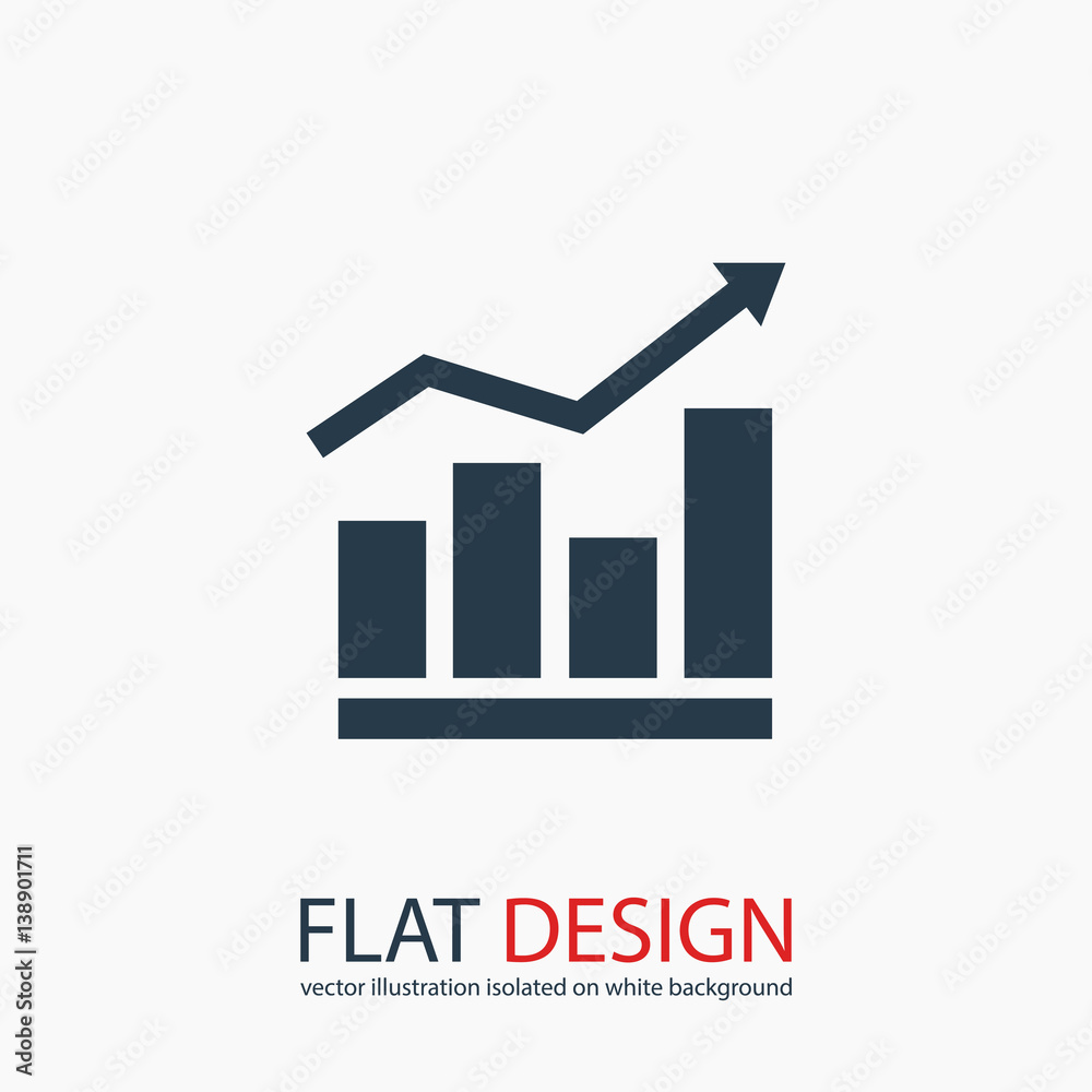 Infographic, chart icon, vector illustration. Flat design style Stock ...