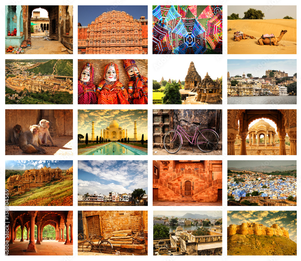 Collage pictures of Rajasthan, India Stock Photo | Adobe Stock