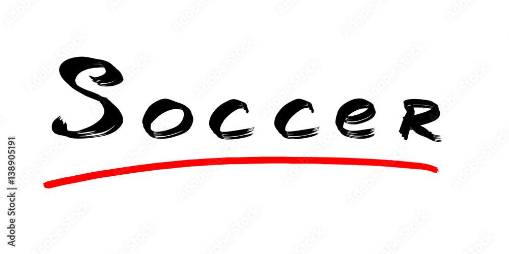 Soccer, isolated calligraphy lettering Stock Illustration | Adobe Stock