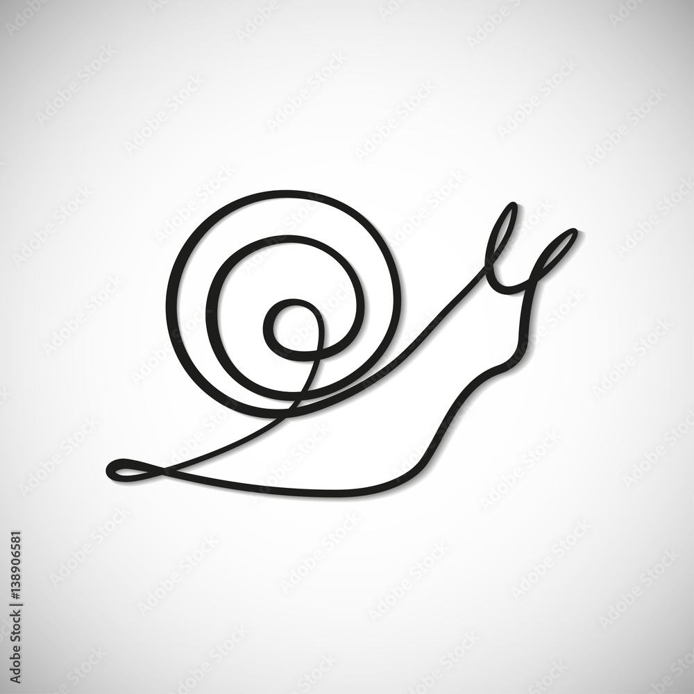 Illustrations of snail in the form of a continuous line. Vector ...