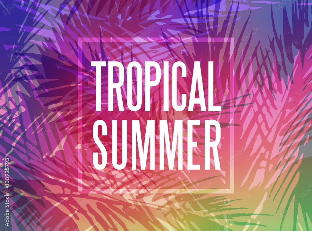 Tropical summer background Stock Vector | Adobe Stock