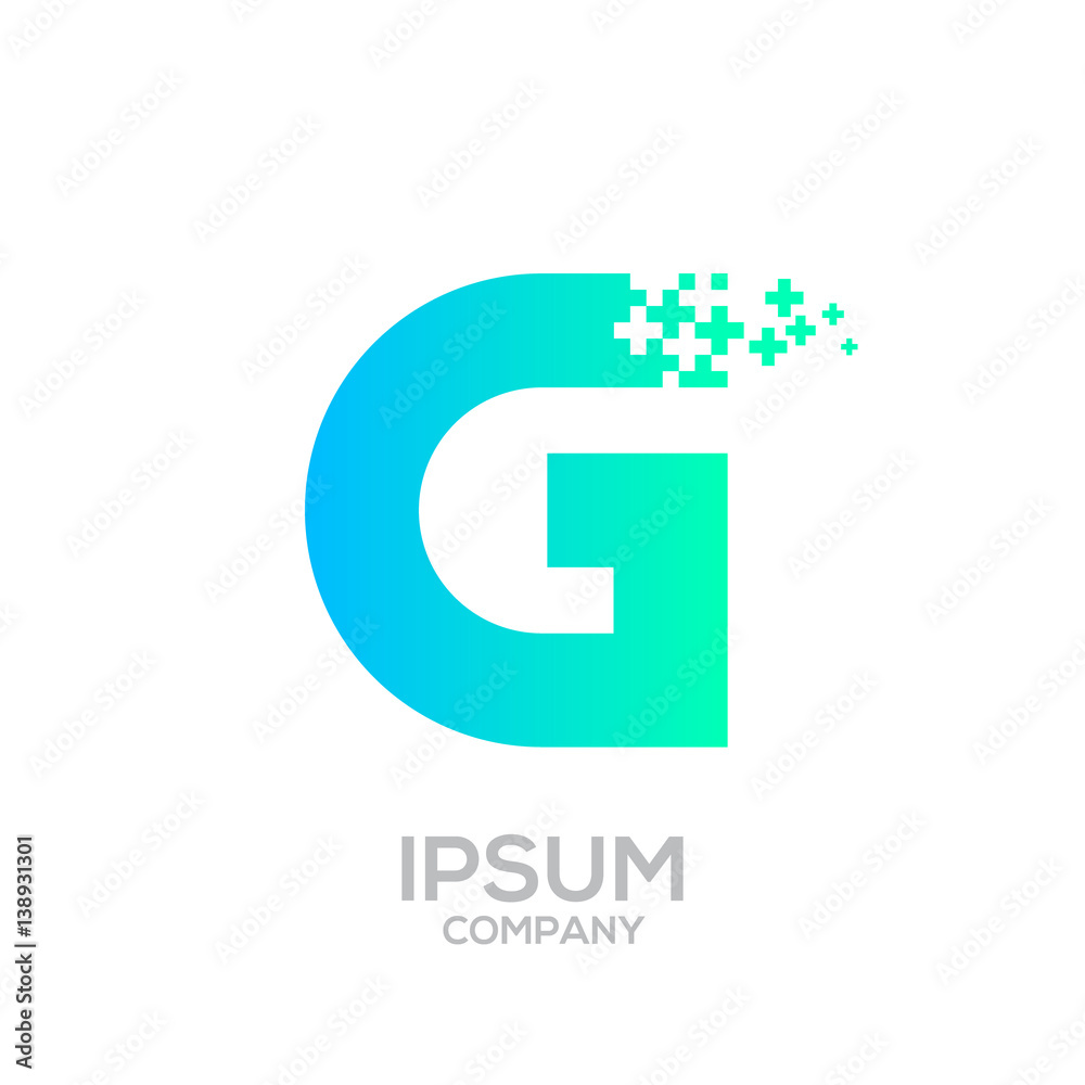 Letter G Pixel logo, Plus sign logo, Medical healthcare hospital symbol ...