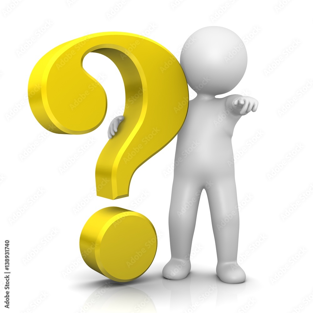 question mark stickman yellow 3d isolated smybol Stock Illustration ...