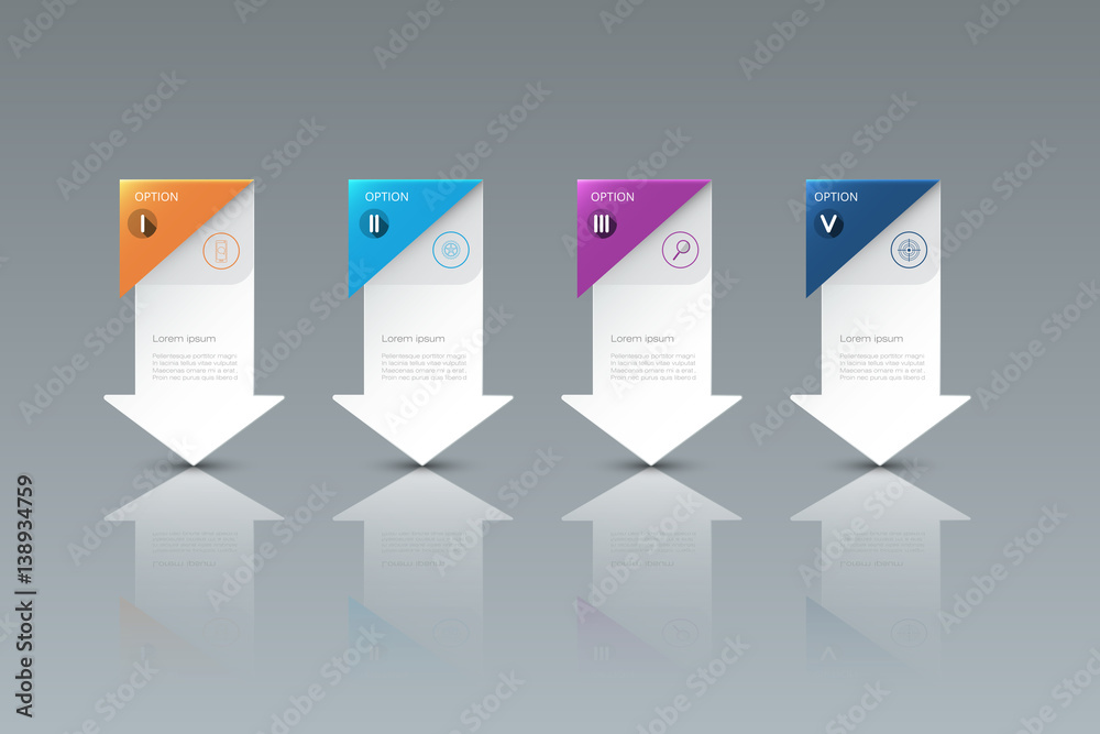 Vector Infographic label design with icons and 4 options or steps ...