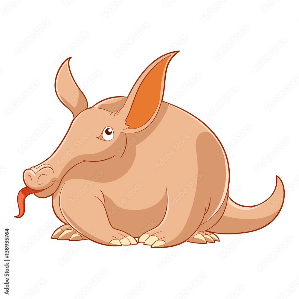 Cartoon smiling Aardvark Stock Vector | Adobe Stock