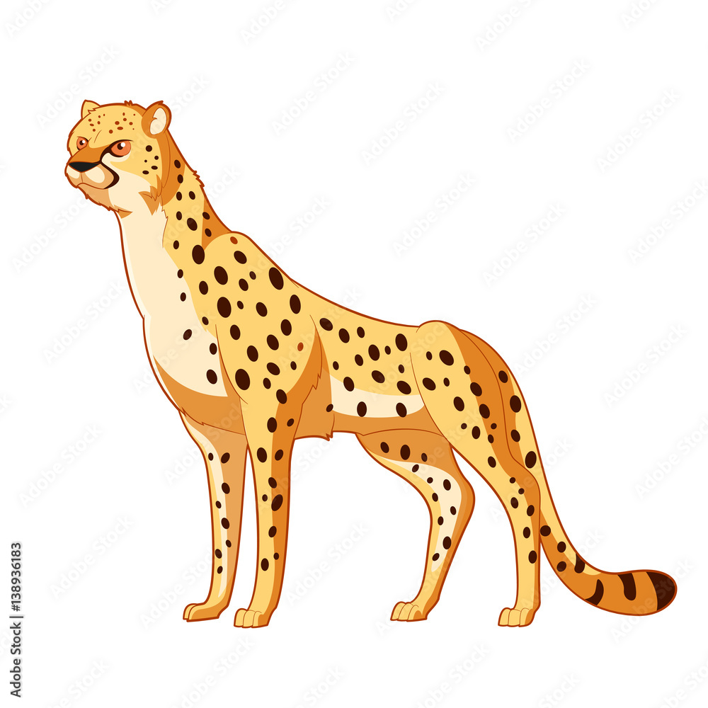 Cartoon smiling Cheetah Stock Vector | Adobe Stock