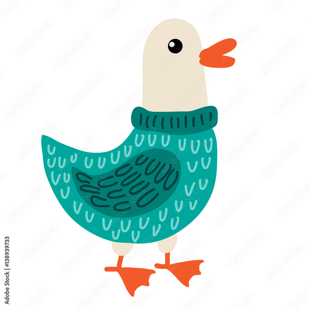 Cute cartoon goose Stock Vector | Adobe Stock