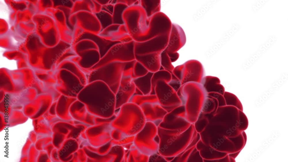 Inky drops, red Ink bolts, paint. Volume effects ink in water or ...