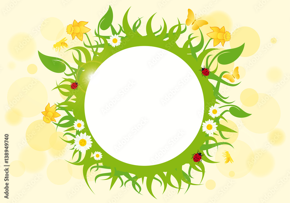 Spring frame vector. Spring floral border. Spring vector illustration ...