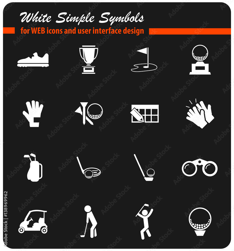 golf icon set Stock Vector | Adobe Stock