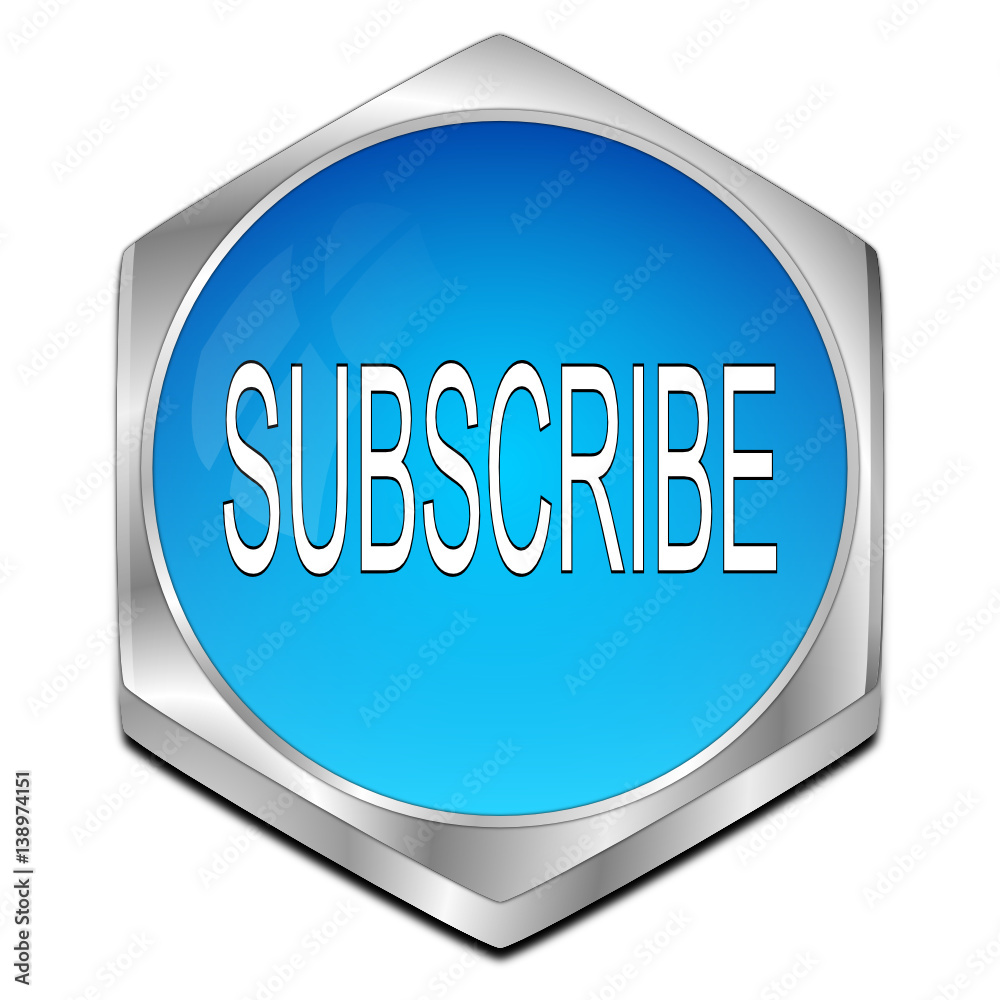Subscribe Button - 3D illustration Stock Vector | Adobe Stock