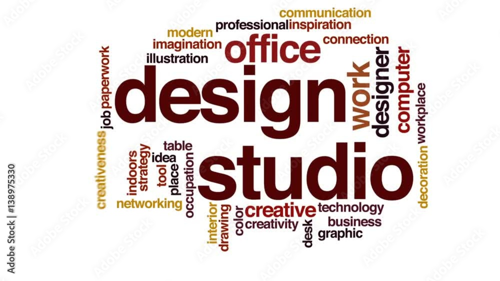 Design studio animated word cloud, text design animation. Stock Video ...