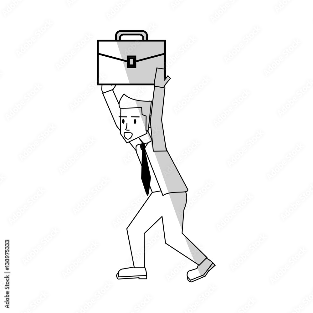 man holding a briefcase over white background. vector illustration ...