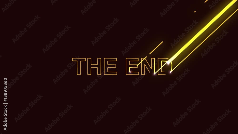 Movie ending screen background words the end burned by laser beams ...