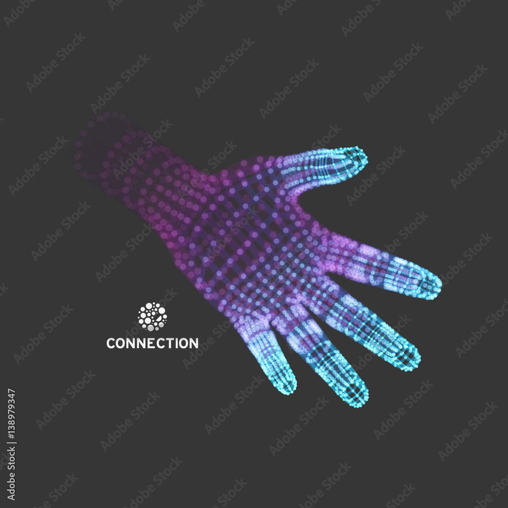 Human Arm. Hand Model. 3d Covering Skin. Vector Illustration. Stock ...