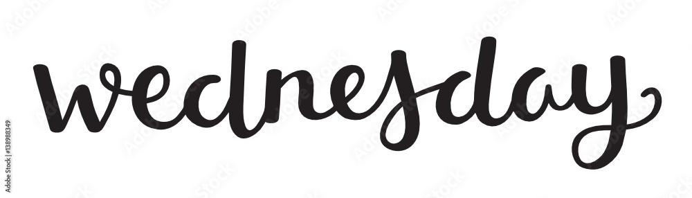 WEDNESDAY Hand Lettering Icon Stock Vector | Adobe Stock