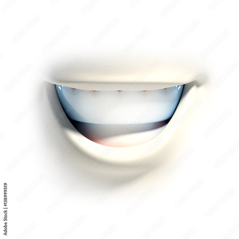 Cartoon face smile 3d rendering Stock Illustration | Adobe Stock