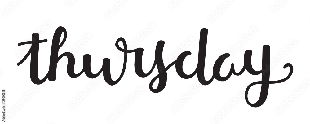 THURSDAY Hand Lettering Icon Stock Vector | Adobe Stock