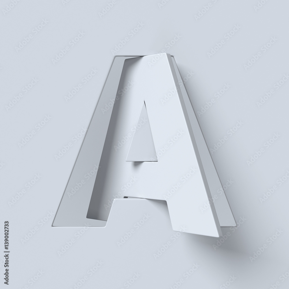Cut out and rotated font 3d rendering letter A Stock Illustration | Adobe Stock