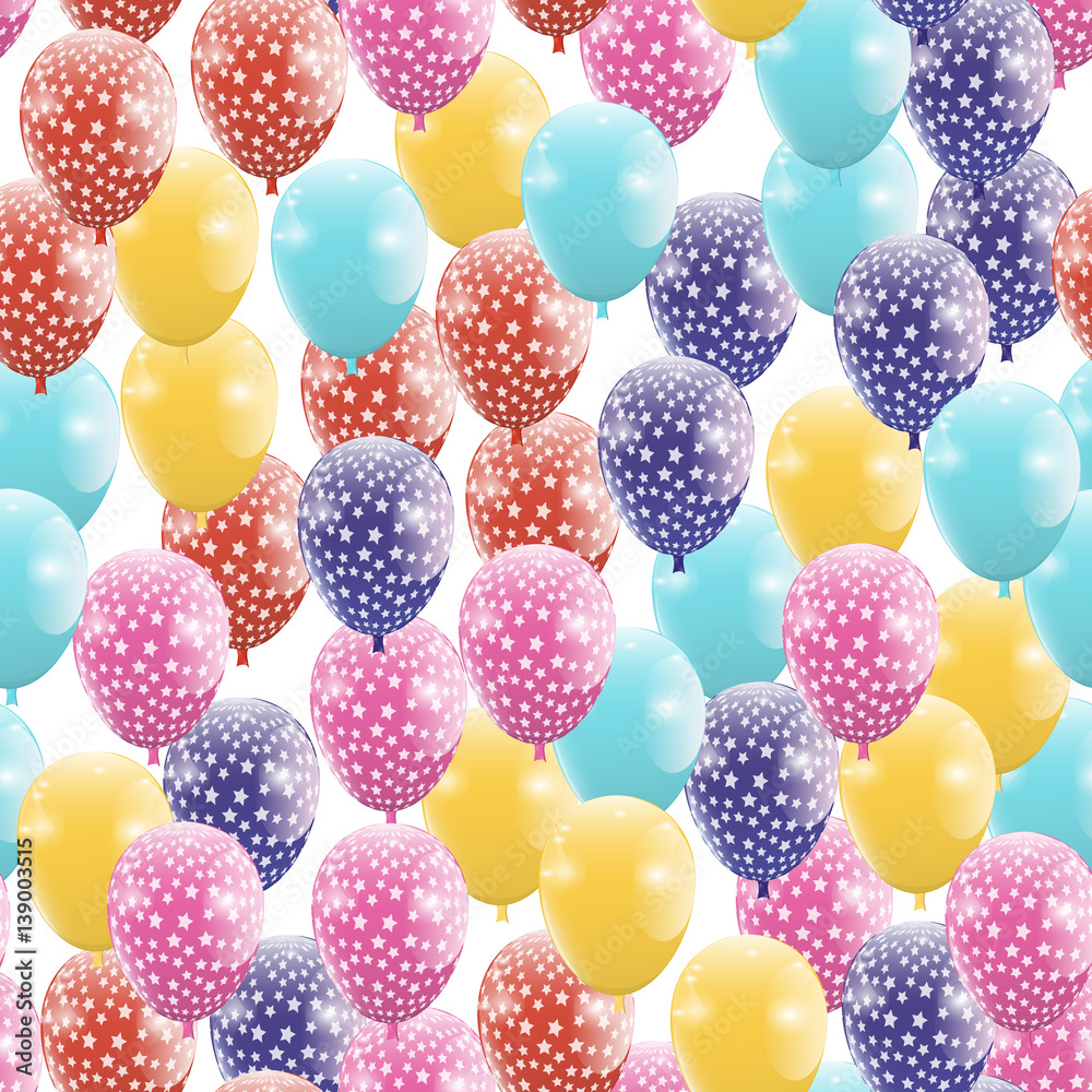 Seamless Background Balloons. Vector Illustration Design for Birthday ...