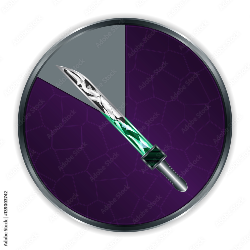 Sword in Progress Frame Cartoon Medieval Weapon Isolated on White ...