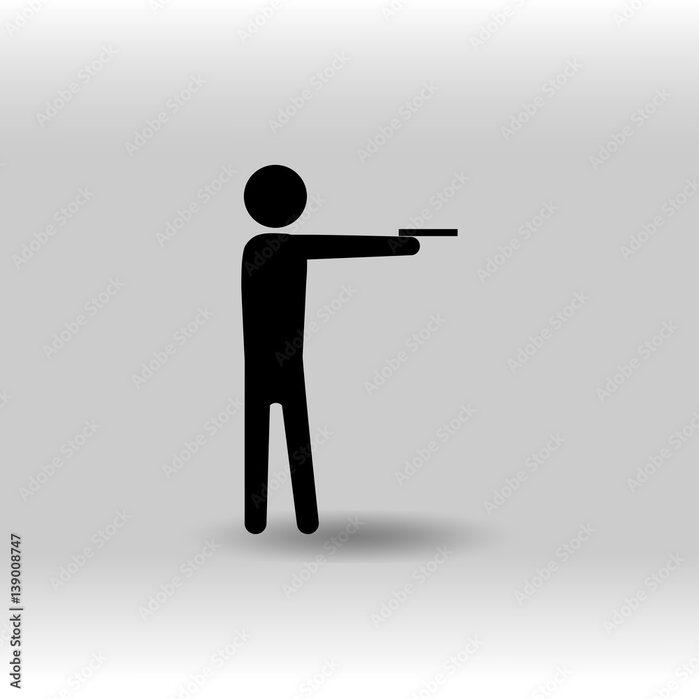 eps 10 vector Pistol sport icon. Summer sport activity pictogram for ...