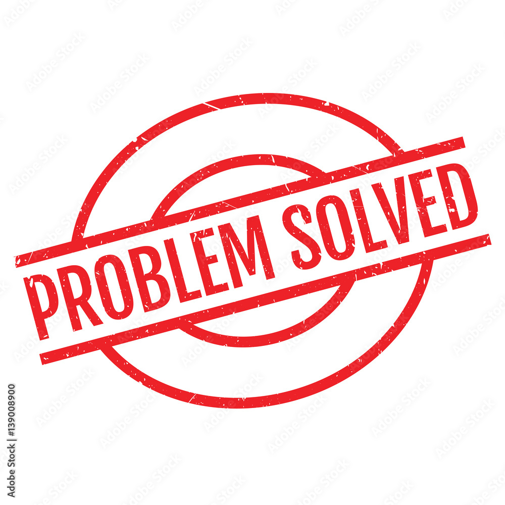 Problem Solved rubber stamp. Grunge design with dust scratches. Effects ...