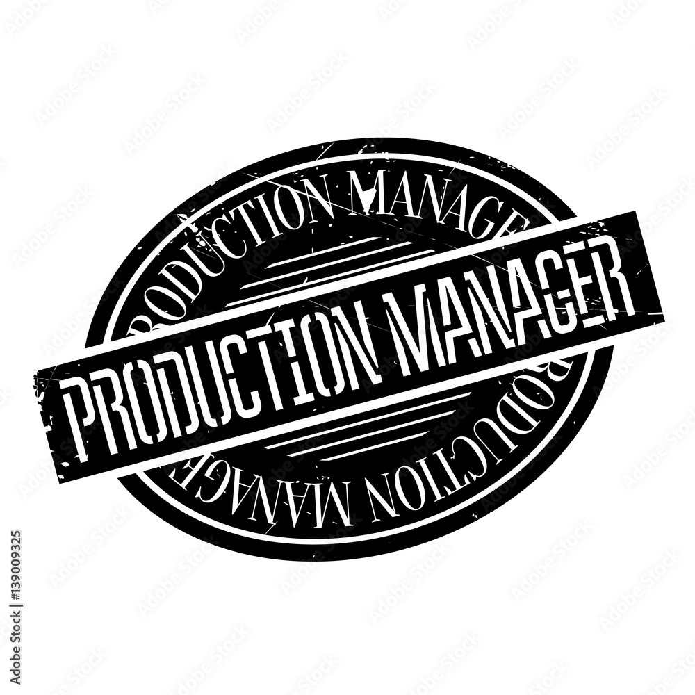Production Manager rubber stamp. Grunge design with dust scratches ...