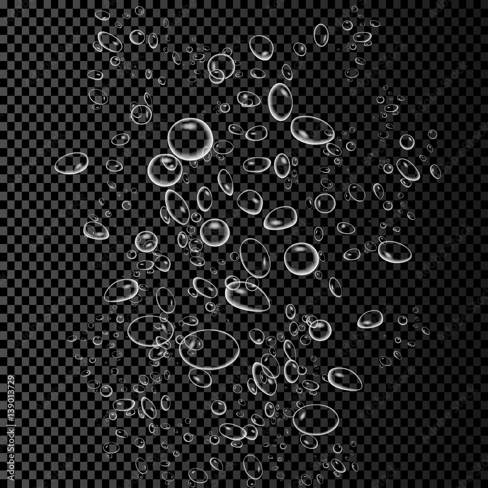 eps 10 vector water air bubbles isolated on transparent background ...