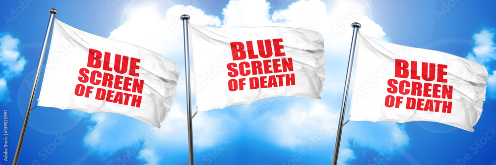 blue screen of death, 3D rendering, triple flags Stock Illustration ...