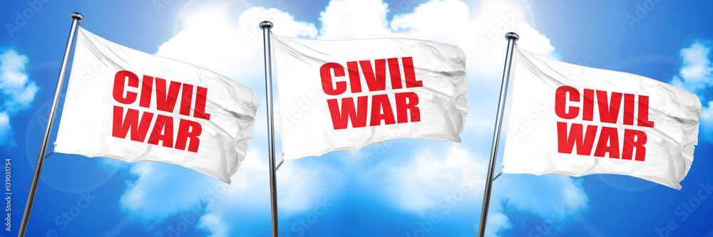 civil war, 3D rendering, triple flags Stock Illustration | Adobe Stock