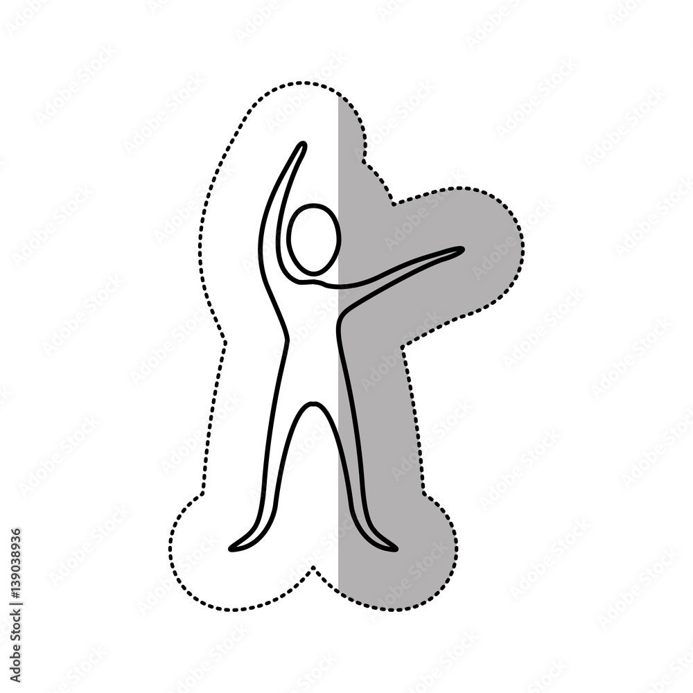 sticker person stretching icon, vector illustraction design image Stock ...