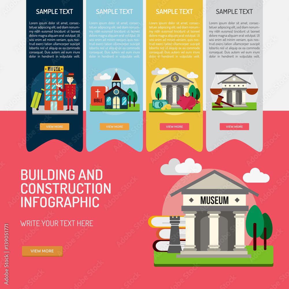 Infographic Building and Construction Stock Vector | Adobe Stock