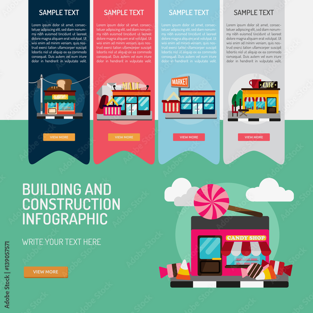Infographic Building and Construction Stock Vector | Adobe Stock