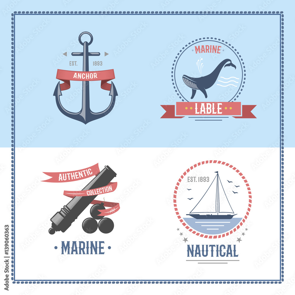 Fashion nautical and marine sailing themed label vector. Stock Vector ...