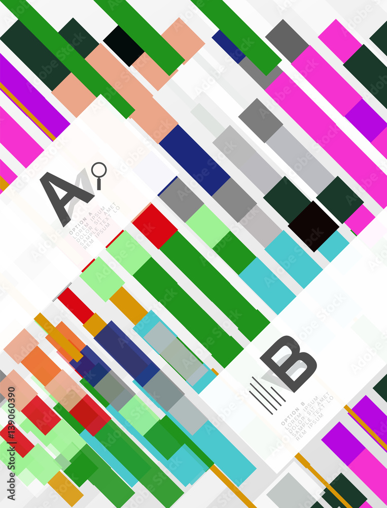 Colorful lines, rectangles and stripes with option infographics Stock ...