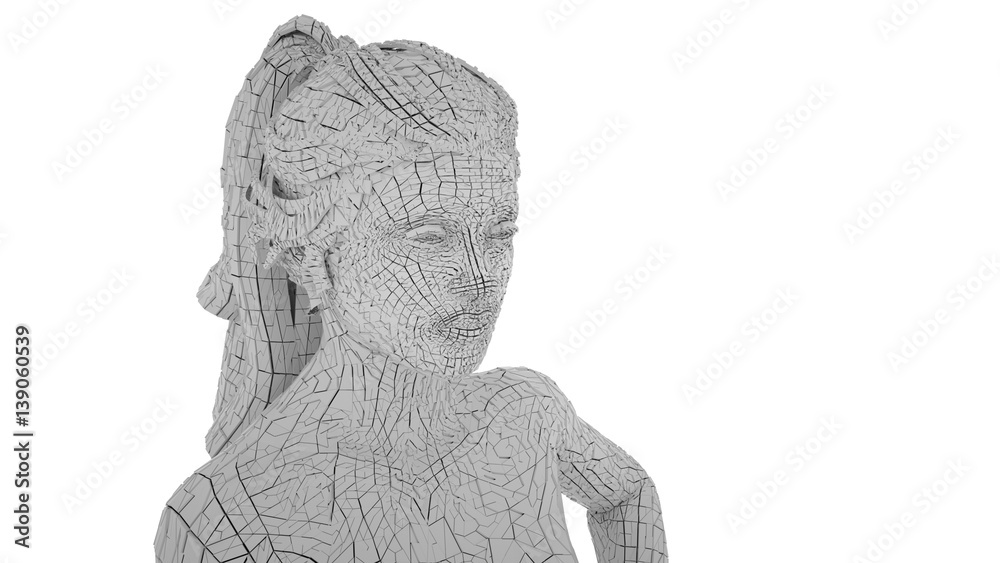 Digital mannequin woman isolated on white background, 3 d render Stock ...