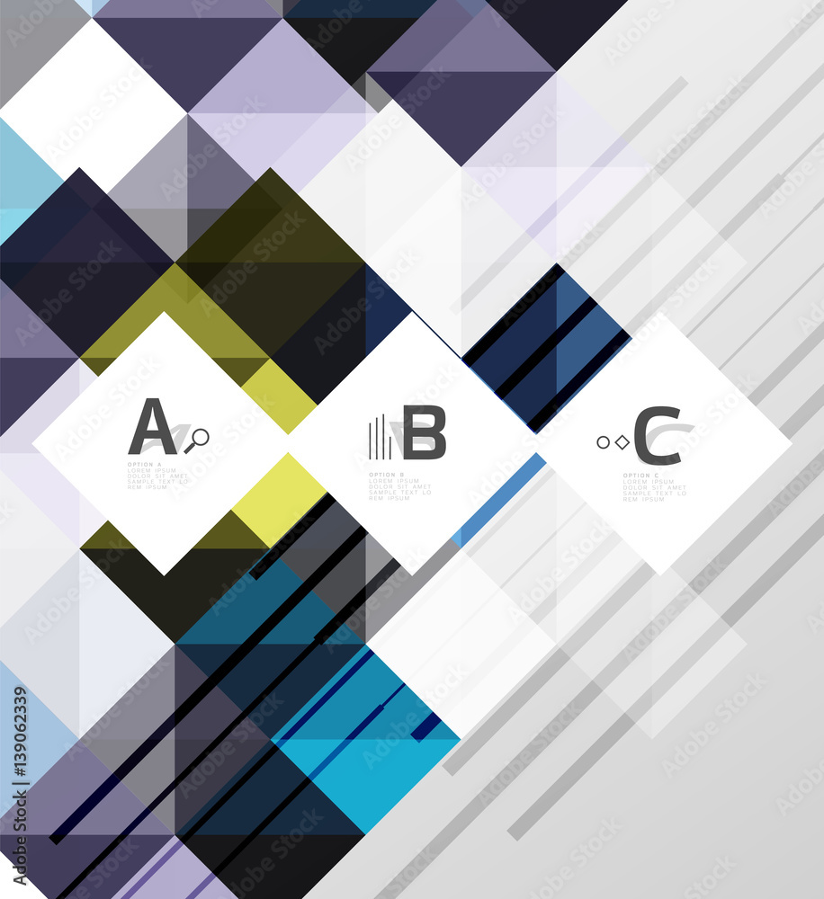 Square elements with infographics and options vector de Stock | Adobe Stock