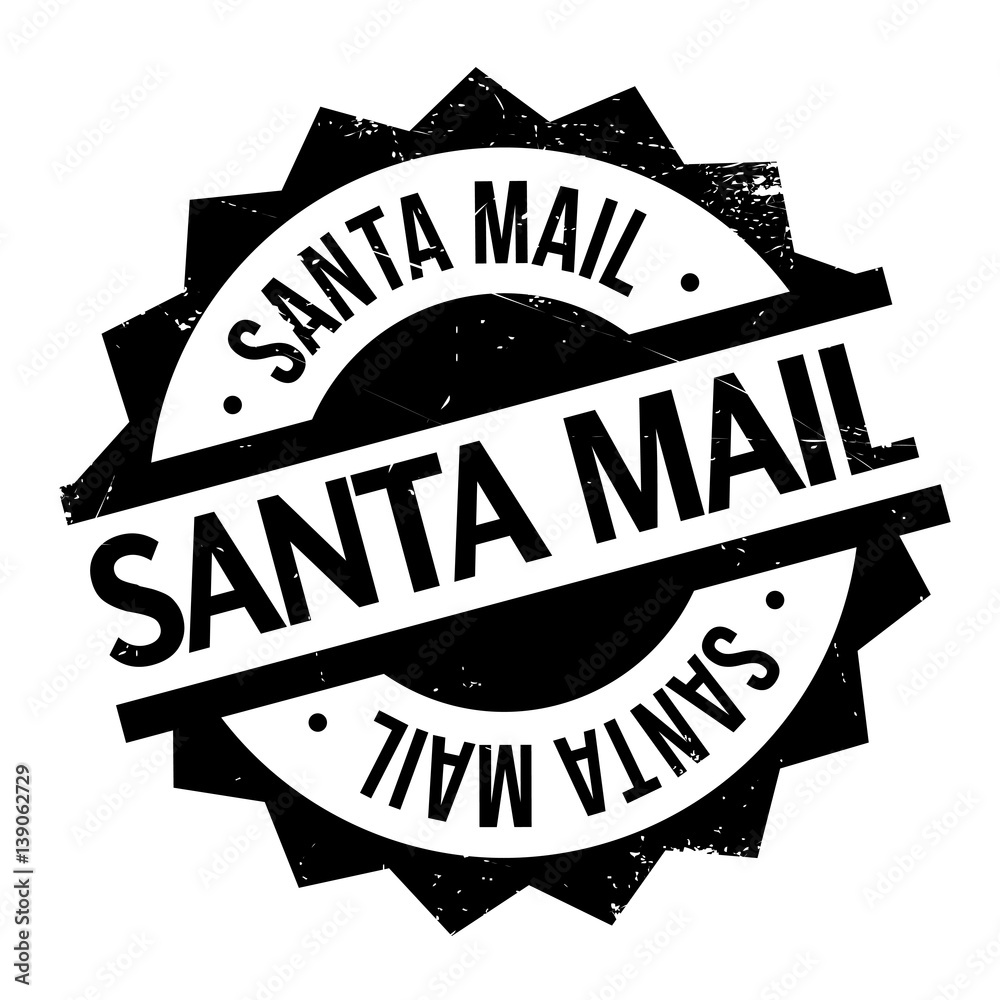 Santa Mail rubber stamp. Grunge design with dust scratches. Effects can ...