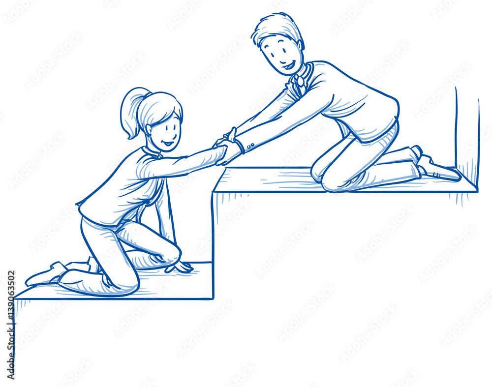Cartoon Helping Someone Get Up
