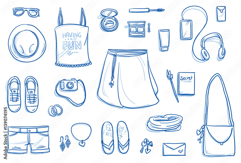 Drawins Of Girl Accesories