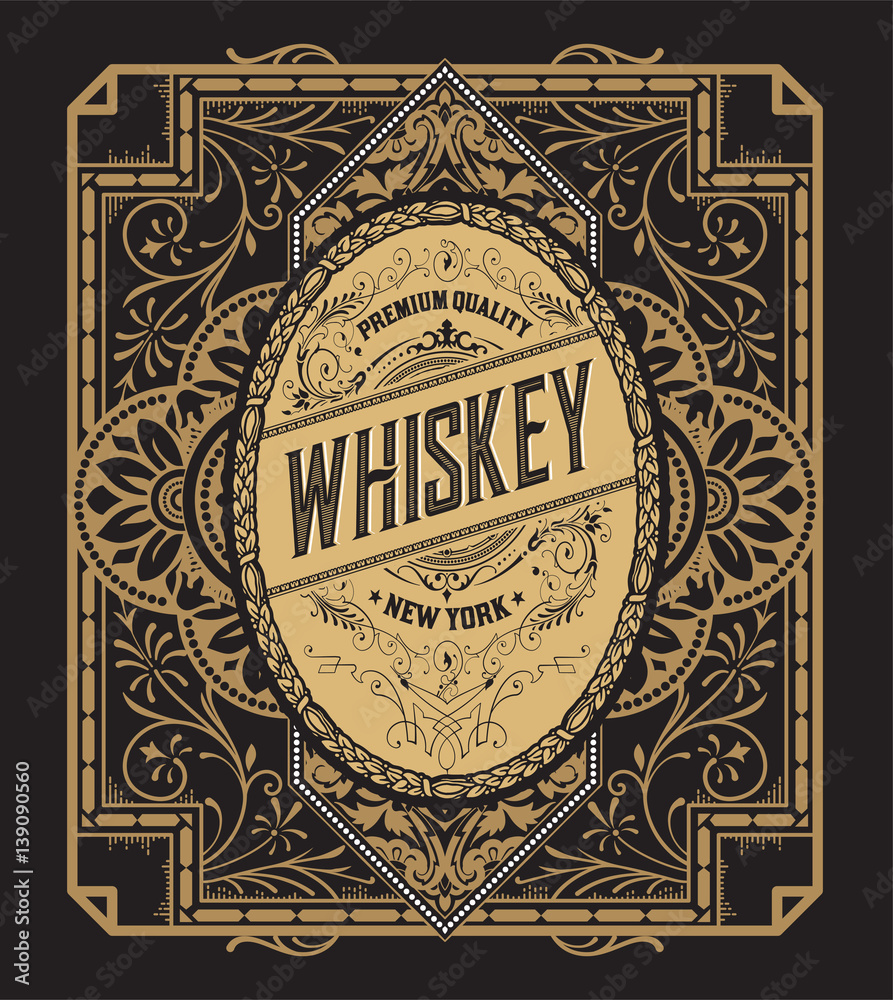 Vertical label. Retro design with floral decoration Stock Vector ...