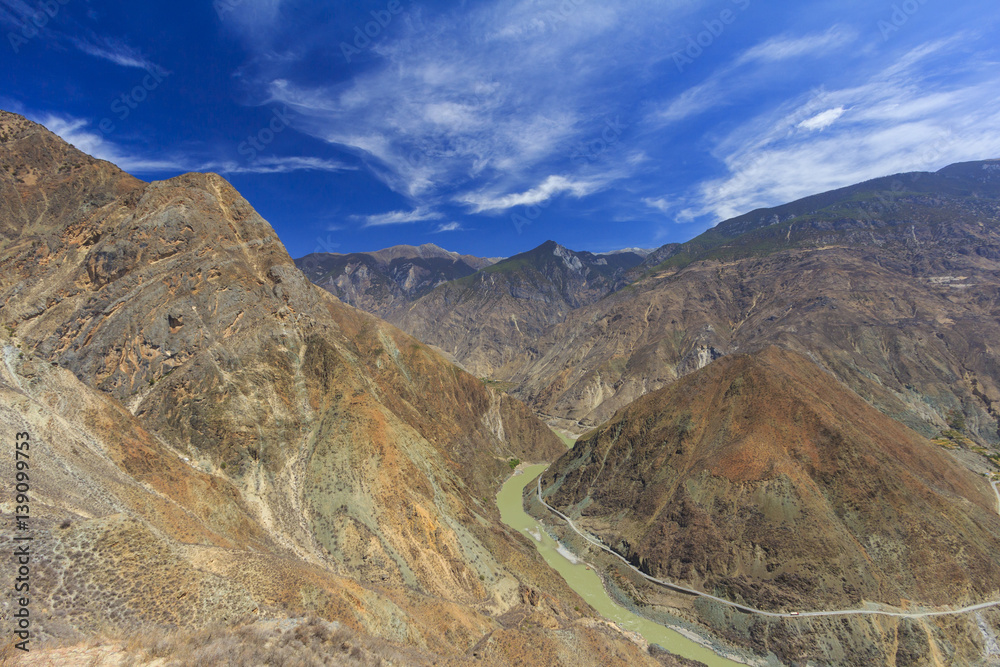 Omega Bend of Yangtze River, Yunnan, China Stock-Foto | Adobe Stock